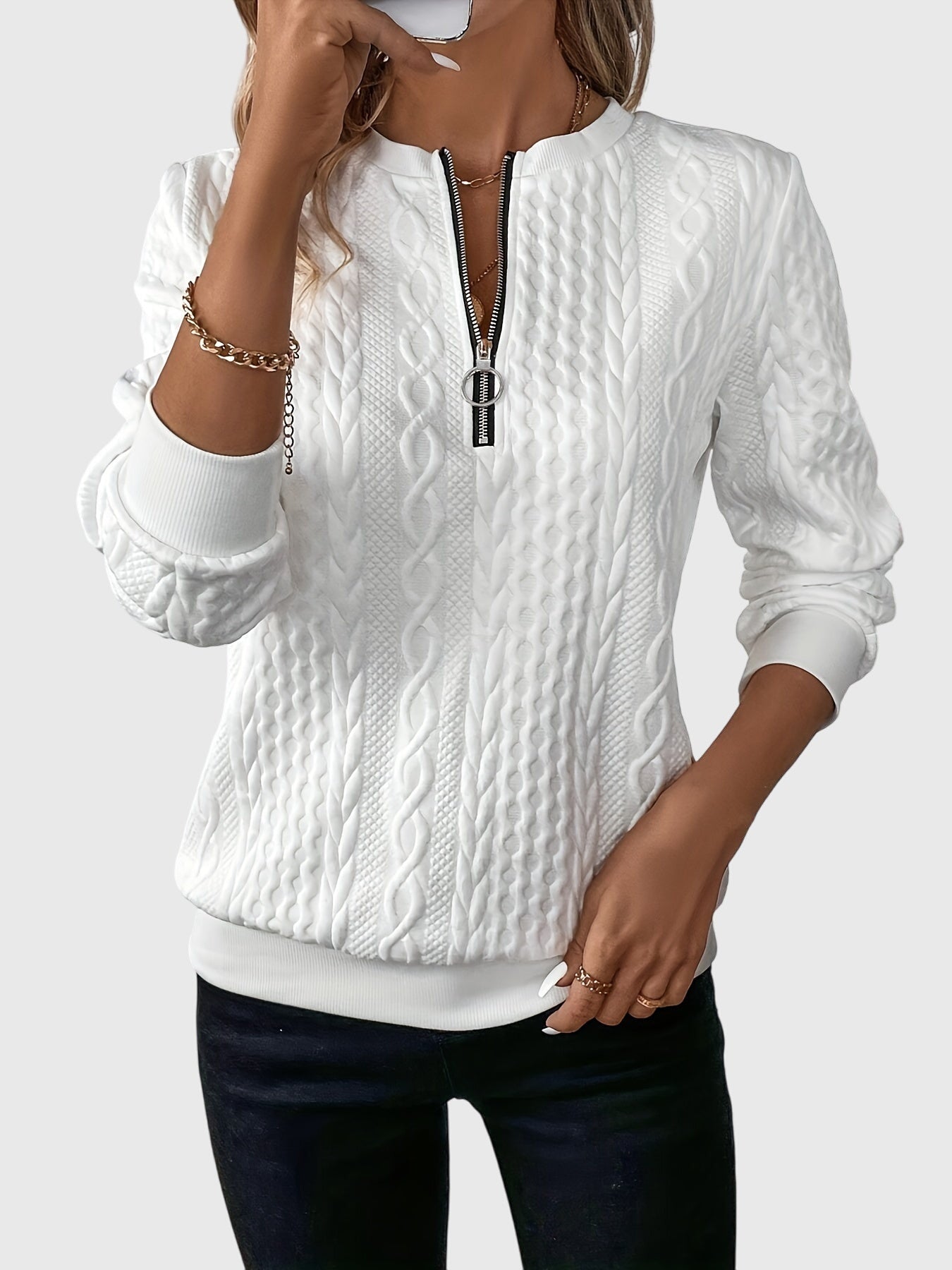 Nora™ | Sweater with Zipper – Mila-Jade Boston