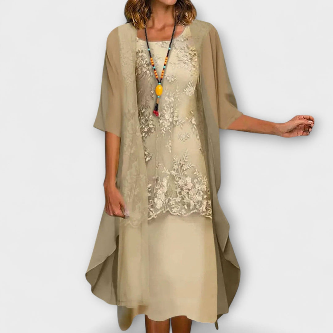 Janelle | Elegant Chiffon Set with Tummy Coverage – Mila-Jade Boston